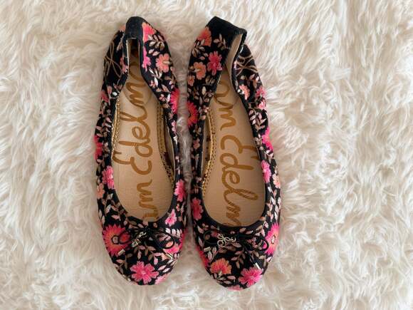 Sam Edelman | Shoes | Sam Edelman Floral Embroidered Ballet Flats Size ...